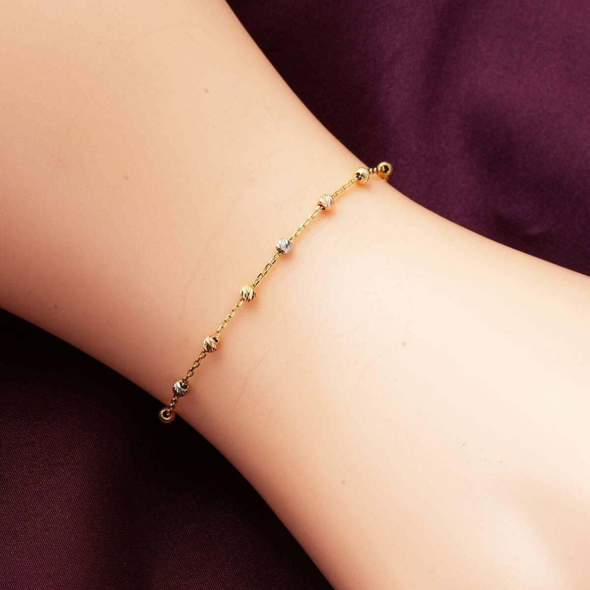 14 Ayar Dorika Toplu Altın Bileklik ｜ Bilezikci Altın Dorika Toplu Bileklik