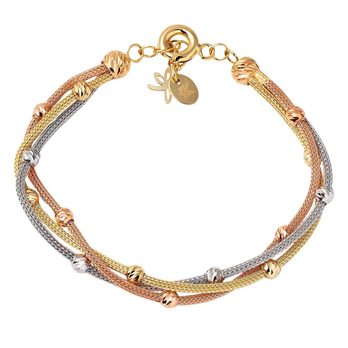 Yakamoz Tria Zincir Altın Bileklik ｜ Bilezikci Dorika Toplu Bileklik