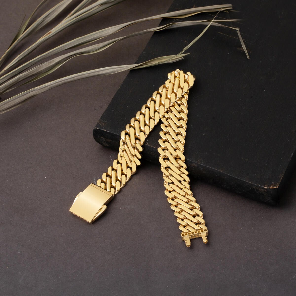 Viyana Örme Zincirlı 14 Ayar Geniş Altın Bileklik ｜ Bilezikci Halka ...